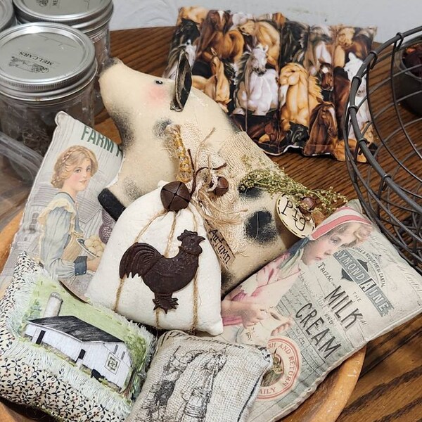 6” Coffee Bag-coffee-prim Coffee Sack-primitive Kitchen-primitive Handmade-coffee Station Decor ...