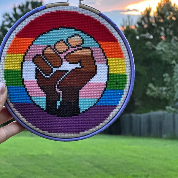 Intersectional Flag Cross Stitch Pattern - Progress Pride Cross Stitch ...