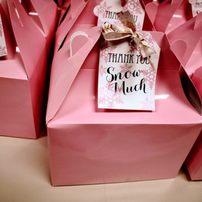 Printable Thank You Snow Much Tag pink Christmas Snow - Etsy