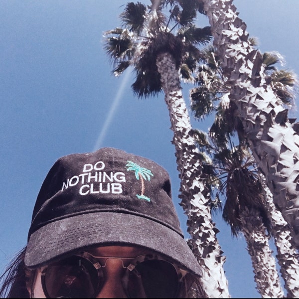 Do Nothing Club - Black Cap With White Letters - Etsy
