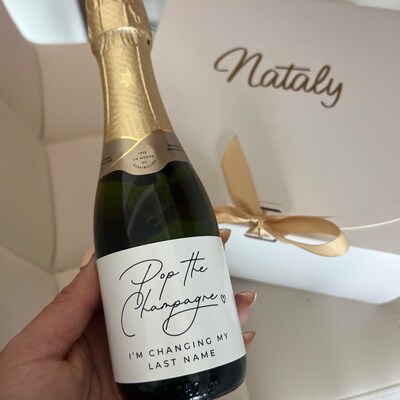 Pop the Champagne Bridesmaids Proposal Mini Champagne Bottle Labels ...