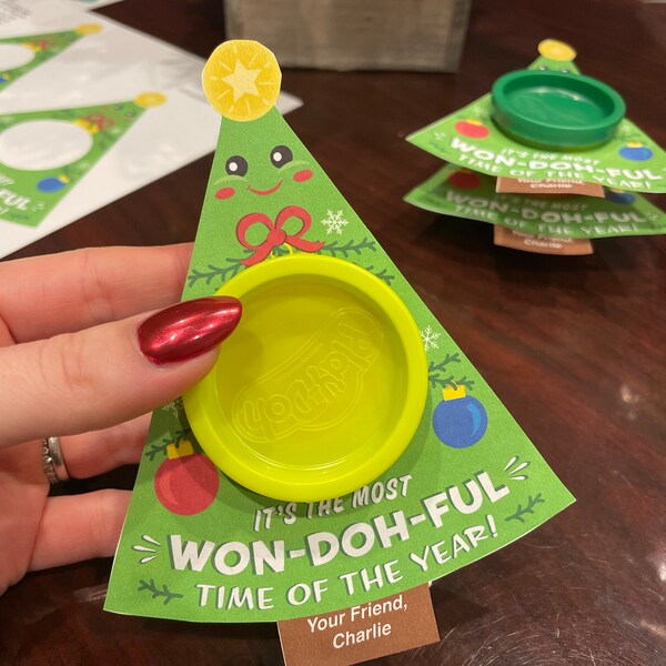 Play Dough Christmas Tree Gift Printable, Christmas Gift for Kids ...