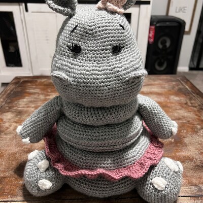 Hippo Stacking Toy Crochet Pattern Amigurumi Safari Animal - Etsy