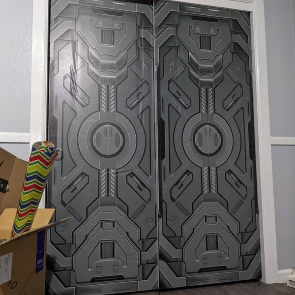 Door Mural - Spaceship Alien Portal. Decal for Window, Wall, Fridge ...