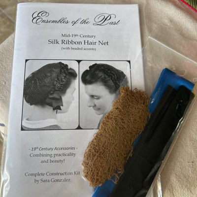 Mid-19th Century Silk Ribbon Hair Net Kit All Materials and Complete ...