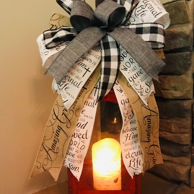 Religious Bow, Amazing Grace Bow, John 3:16 Bow, Religious Wreath Bow ...