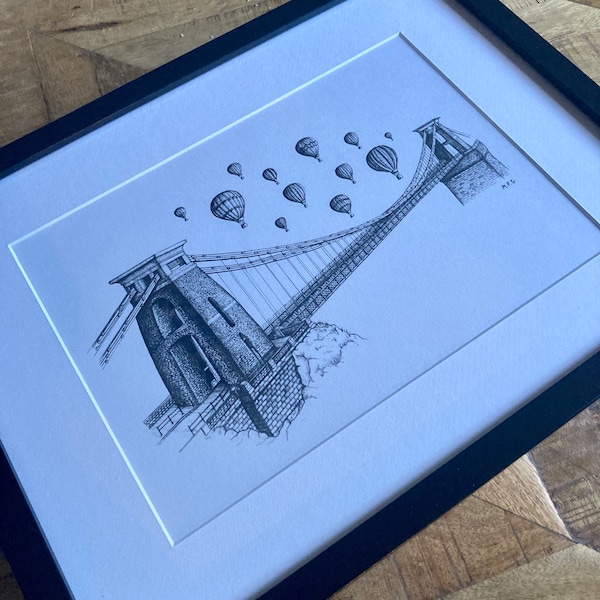 Hand Illustrated Bristol Print, Clifton Suspension Bridge Print ...