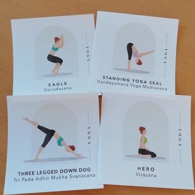 Yoga Sun Salutation A Surya Namaskar Printable/digital PDF 3.5x3.5 In ...