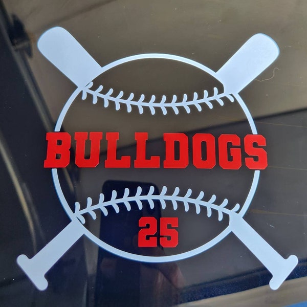 Custom Baseball Decal - Personalized Baseball Sticker - Car Decal ...