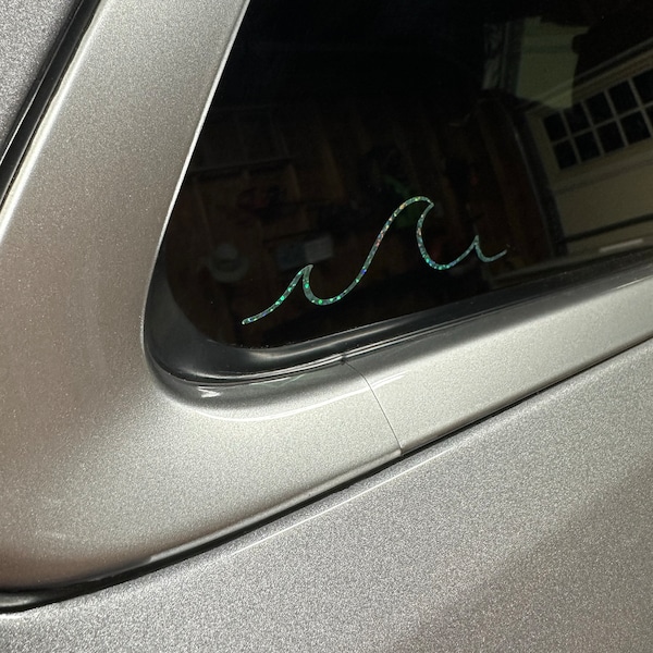 Wave Decal, Holographic Ocean Wave Car Decal, Simple Beach Car Decal ...