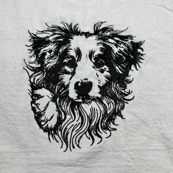 Embroidery File Australian Shepherd "rambo" Dog Realistic Commercial ...