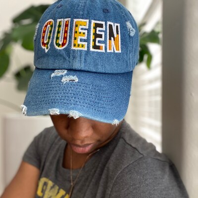 King Cap. Applique Kente Print Fabric Baseball Cap. Gifts for - Etsy