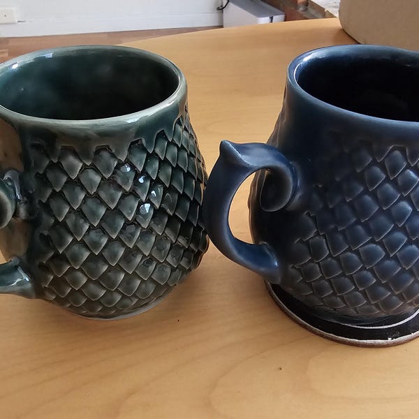 Ceramic Mug, Dragon Scale Mug, Handmade Pottery, - Etsy