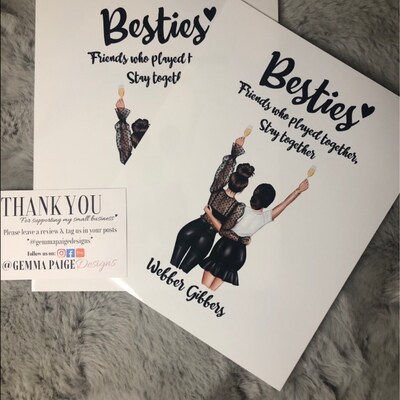 Bestie Personalised Print, Best Friend Customised Gift, Friendship ...
