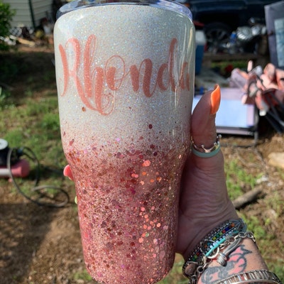 Glitter Tumbler, Glittered Yeti, Ombre Yeti, Personalized Yeti, White ...