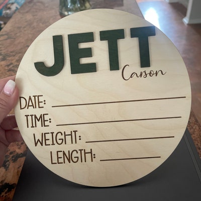 Hello Stat Disc birth Announcement Disc Baby Announcement - Etsy