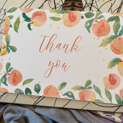 Peaches Thank You Card Download Peach Baby Shower Thank You - Etsy