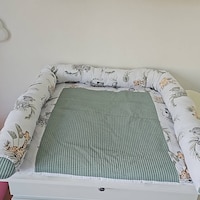 Beige Changing Mat in Fabric, Changing Pad With Accessory Baskets, Baby ...