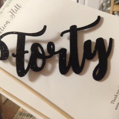 Forty Cake Topper 40th Birthday Cake Topper Glitter Cursive - Etsy