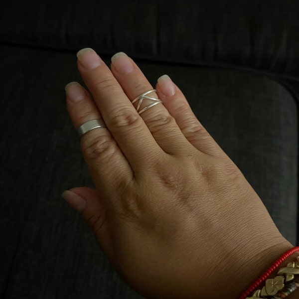 Silver Knuckle Ring Set of 4 Above the Knuckle Rings, Stacking Midi ...