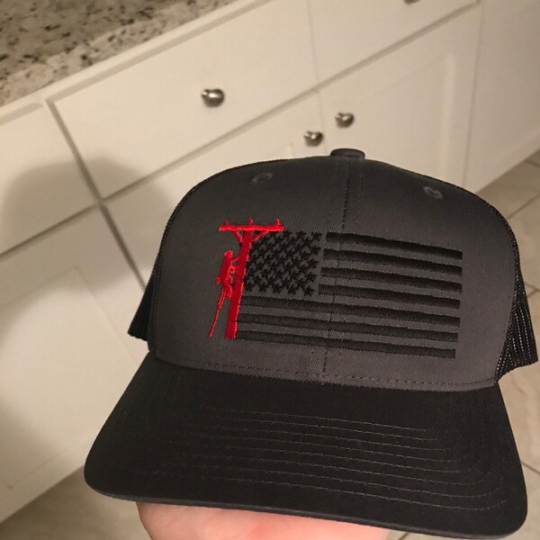 Any Colors, Lineman Flag Embroidered Hat, Lineman Baseball Cap, Lineman ...