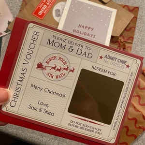 Surprise Christmas Scratch to Reveal Voucher, Custom Christmas Coupon ...