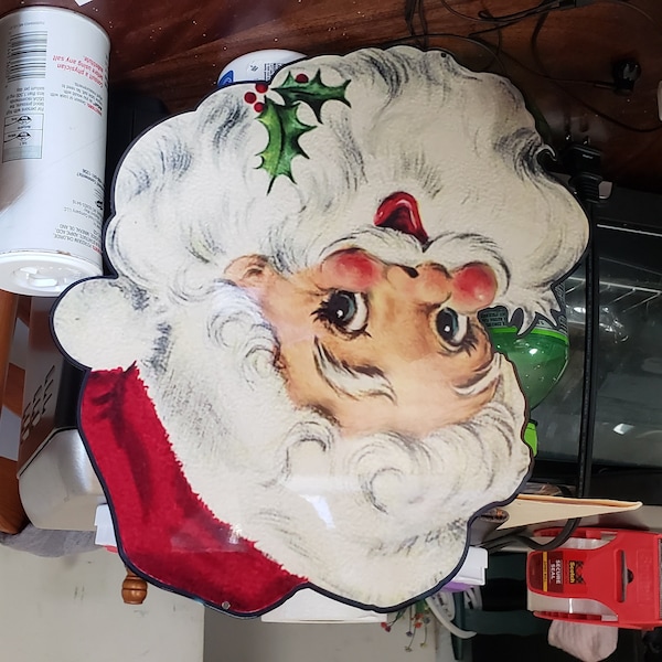 12.9x9.8” Vintage Santa Face Metal Sign #424 Wreath Sign Wreath ...