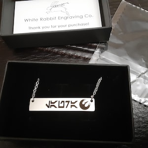 Star Wars Aurebesh Name Necklace, Jedi Order Custom Rebel Alliance Star ...