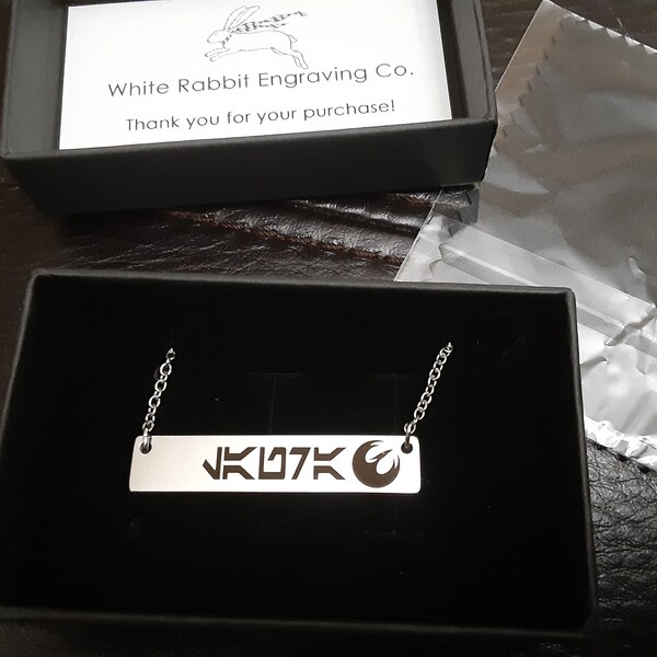 Star Wars Aurebesh Name Necklace, Jedi Order Custom Rebel Alliance Star ...