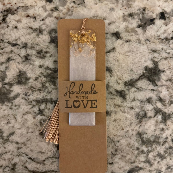 Gold Foil Resin Book Marks Custom Name Bookmarks Geode Gemstone Marbled ...