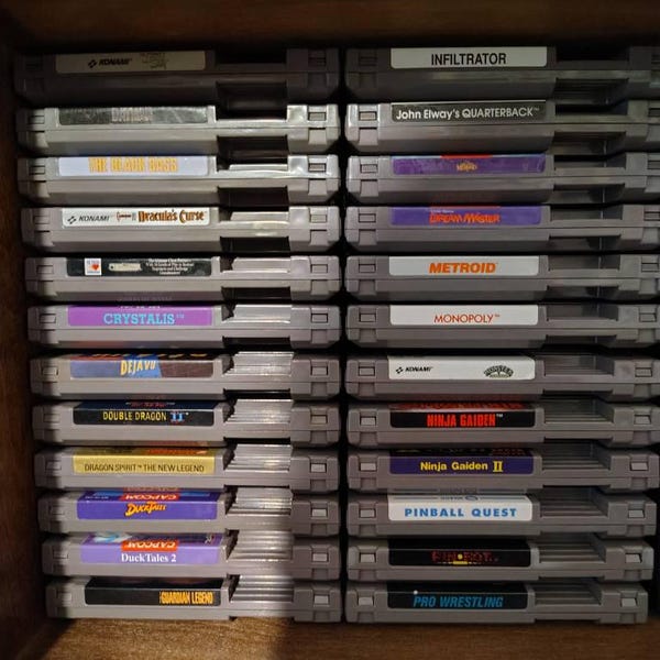 2 Rows - Rack Display for NES Nintendo Entertainment System Games ...