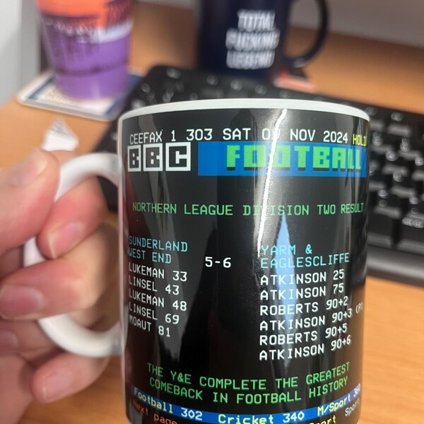 Personalised Retro Ceefax Mug Teletext Sports Coffee / Football Match ...