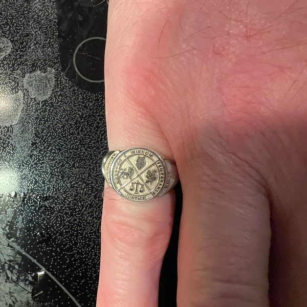 Stoic Rings,justice Wisdom Temperance Courage Ring,family Crest Rings,university Rings,gifts ...