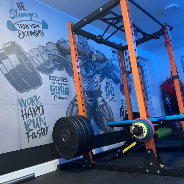 Gym Center Graffiti Wallpaper, Body Building Wall Mural, Fitness Center ...
