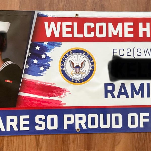 Navy Banner Welcome Home - Military Congratulations Banner ...