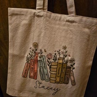Bookish Bag Books Tote Bag Library Bag Librarian Gifts - Etsy