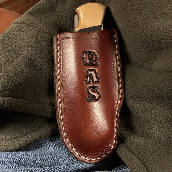 Personalized Leather Pocket Knife Case Sheath Handmade Gerber 650, G6 ...