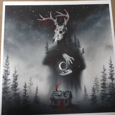 Form and Void 8x8 Fine Art Print Dark Deer Skull Darkness Creepy Spooky ...