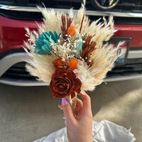 SPICED SEPTEMBER: Rustic Boho / Burnt Orange/ivory/ Wood Flowers ...