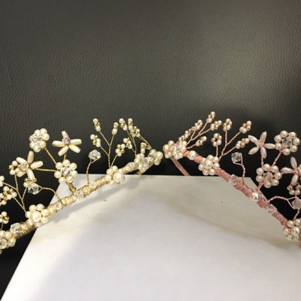 Handmade Diamante Wishbone Forehead Headband Style Wedding Bridal Tiara ...