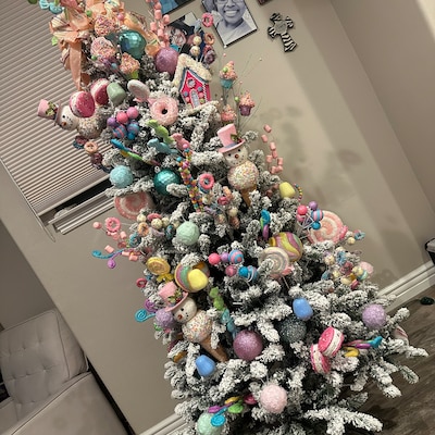 Faux Candy Pink & White Swirl Pick Candy Land Tree Topper Tree - Etsy