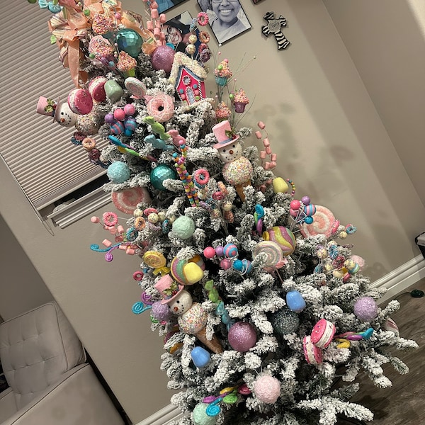 Faux Candy Pink & White Swirl Pick Candy Land Tree Topper Tree Decor ...