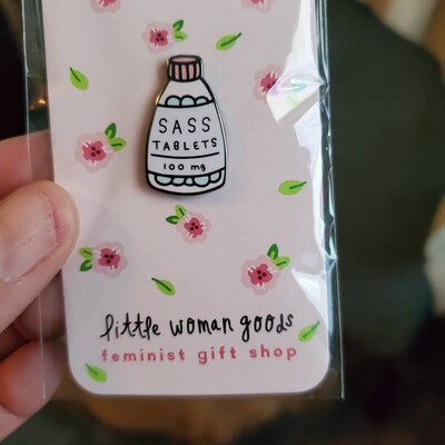 Sass Tablets Enamel Pin Feminist Enamel Pin Gift Girl Power Empowering ...