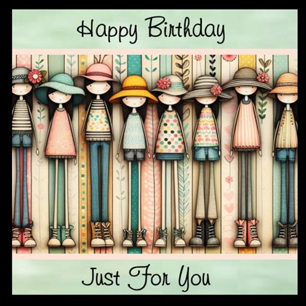 Digital Prints of Four Whimsy Girls With Purses and Pearls. Cute Prints ...