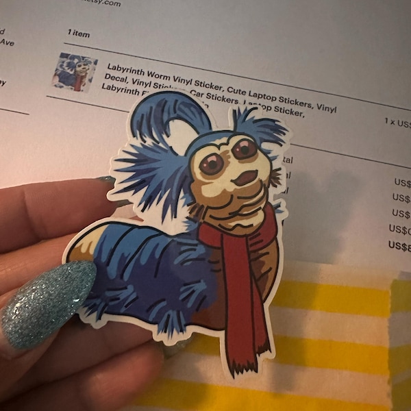 Labyrinth Worm Vinyl Sticker, Cute Laptop Stickers, Vinyl Decal, Vinyl ...