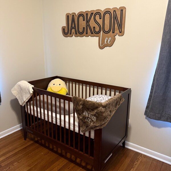 Custom Wood Name Sign Cutout, Baby Name Sign, Above the Crib Sign ...