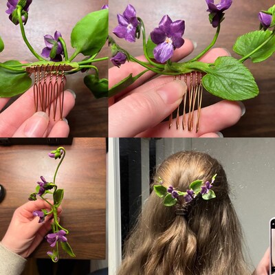 Violet Flower Artificial Plant Realistic Flowers Wild Violets Clay ...