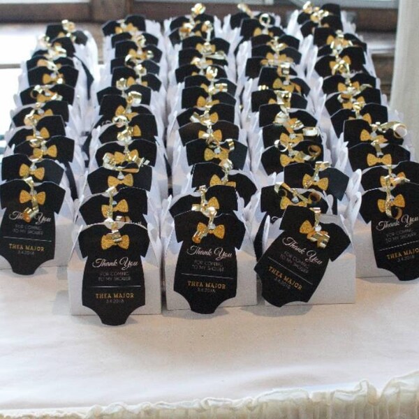 Baby Shower Favor Tags Tuxedo Shower Tags Die Cut Favor Tags Bow Tie ...