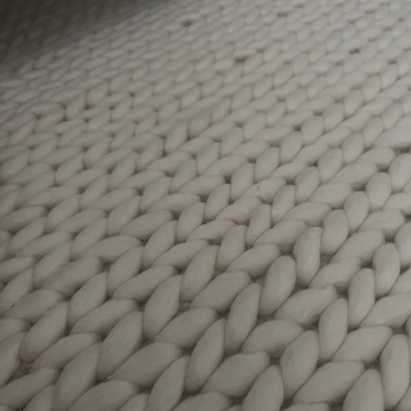 The Indoor Store - Hand Woven Chunky Wool Area Rug, Ivory/off-white ...