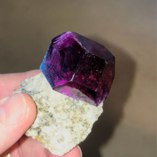 Amazing Nice - TOP Luster Deep Purple ALUNITE Crystal on MATRIX From ...